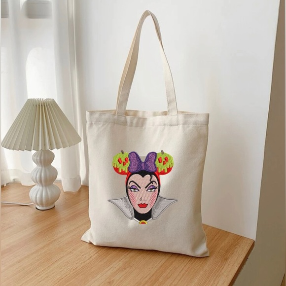Handmade | Bags | Evil Queen Embroidered Canvas Tote Bag | Poshmark